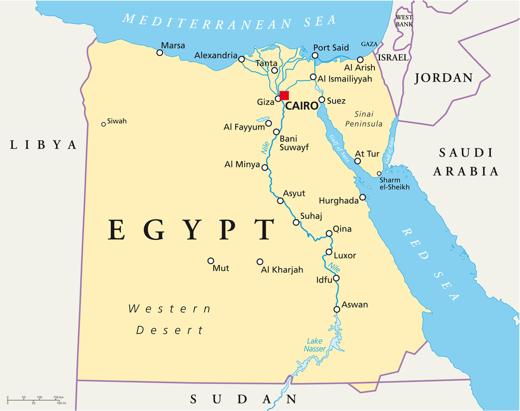 Map of Egypt - Spot Blue